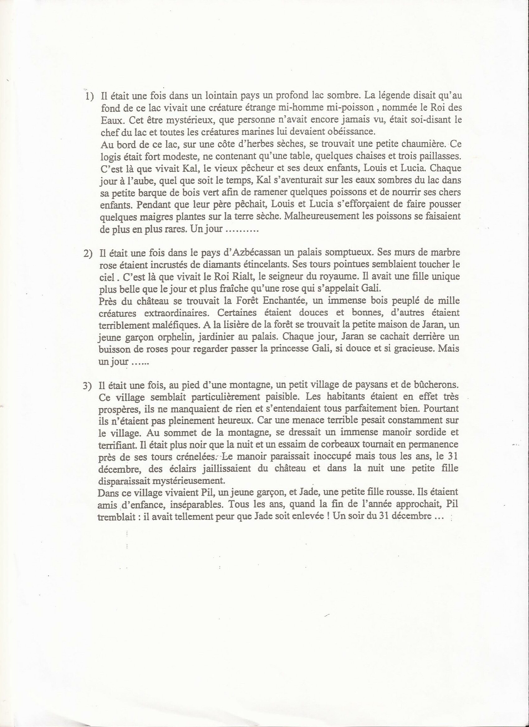 Les contes merveilleux - Ensemble scolaire privé Notre-Dame à Bellevaux ...